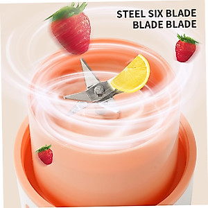 Portable Blender, 480ml Portable Juicer Blender with 6-Blade, Portable Blender Cup for Shakes and Smoothies, USB Blender for Office, Gym, Kitchen, Travel, Portable Blenders