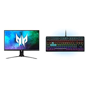 Acer Predator XB283K KVbmiipruzx 28" UHD 3840 x 2160IPS Monitor | FreeSync Premium/G-SYNC Compatible | 144Hz | 1xUSB Type-C, 1xDP 1.4, 2xHDMI 2.1 & 4xUSB Predator Aethon 301 TKL Gaming KB