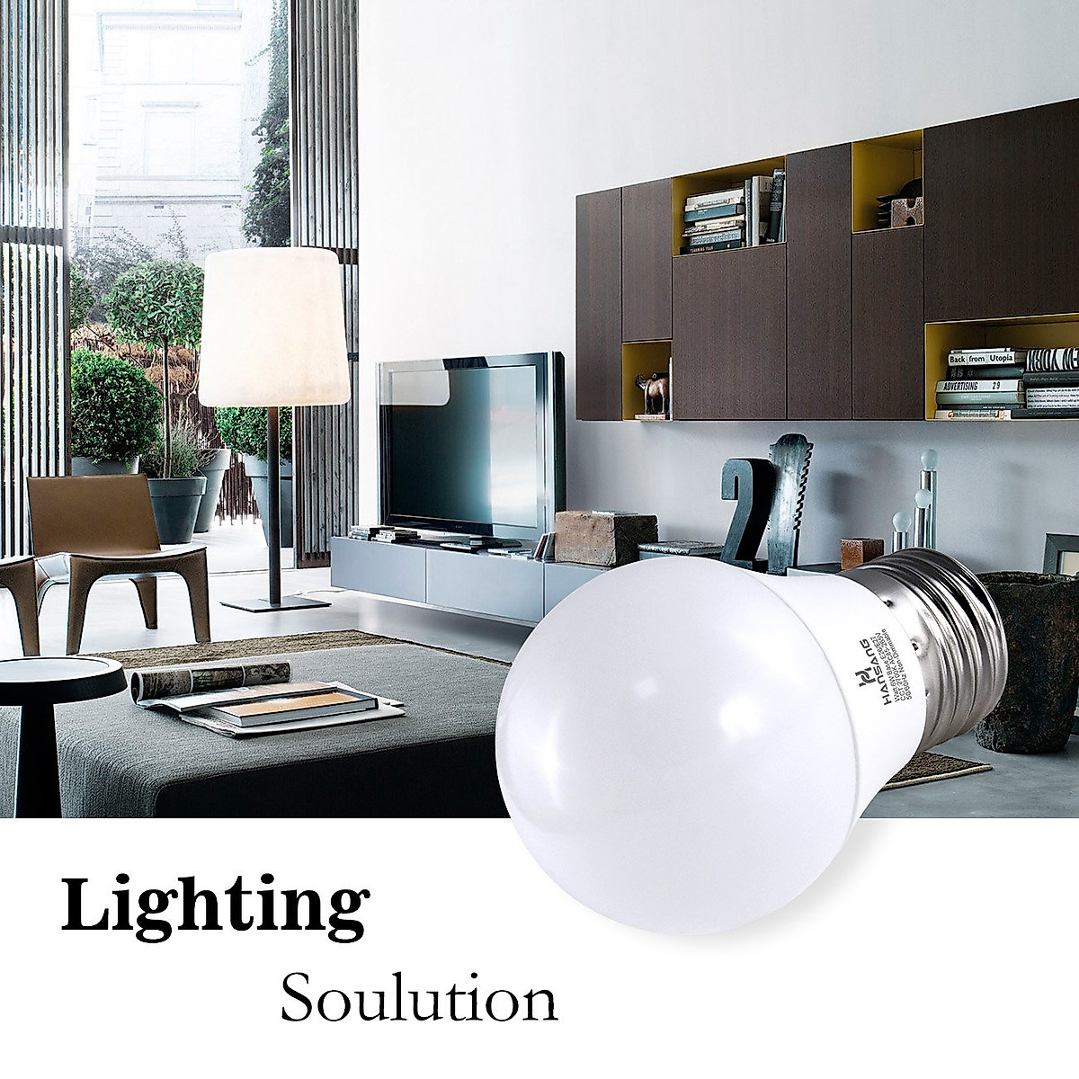 hansang A15 LED E26 Small Light Bulb, Daylight 5000K, 60Watt Equivalent Ceiling Fan Light Bulbs, E26 Standard Base Appliance Light Bulb, 600 Lumen, CRI85+, Eye Protection, 120V, Non-Dimmable 6 Pack