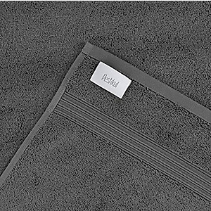 Peshkul Premium Collection Turkish Bath Towel Sets of 6 | 100% Cotton | 2 Bath Towels 27x54, 2 Hand Towels 16x30, 2 Washcloths 13x13 (Mineral Grey)