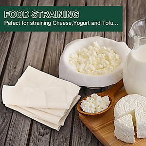 Paoeyrb 6Pcs 20x20Inch Cheese Cloth, 100Percent Organic Unbleached Pure Cotton Muslin Cloth, Reusable Cheesecloth, Premium Cheesecloth for Straining, Cooking, Bread, Butter