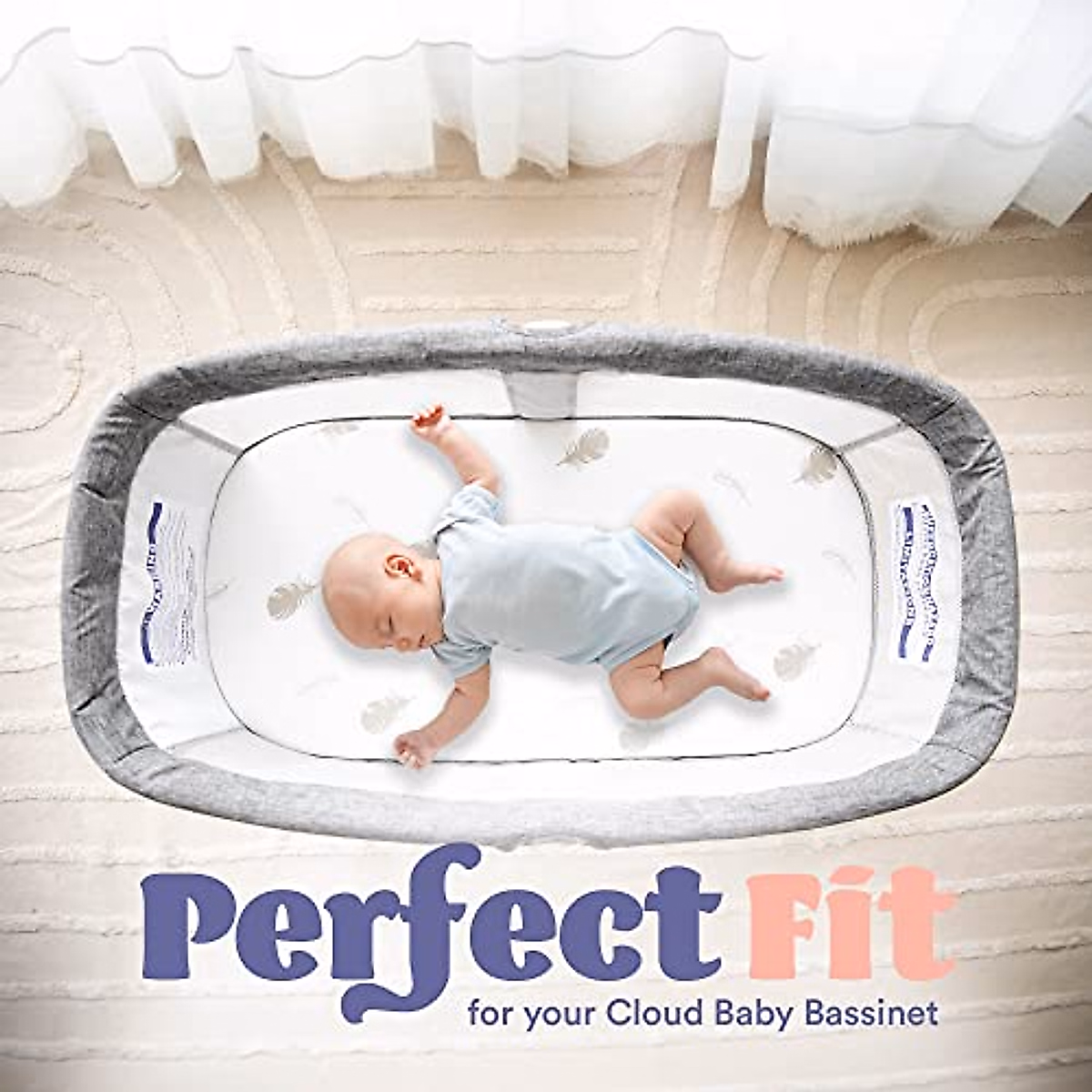 Cloud Baby Bassinet Sheet 32"x16" (2 Pack) - 100% Organic Jersey Cotton, Breathable and Soft for Baby Boy Girl Newborn Infant Unisex (Woodland Animals and Leaves)