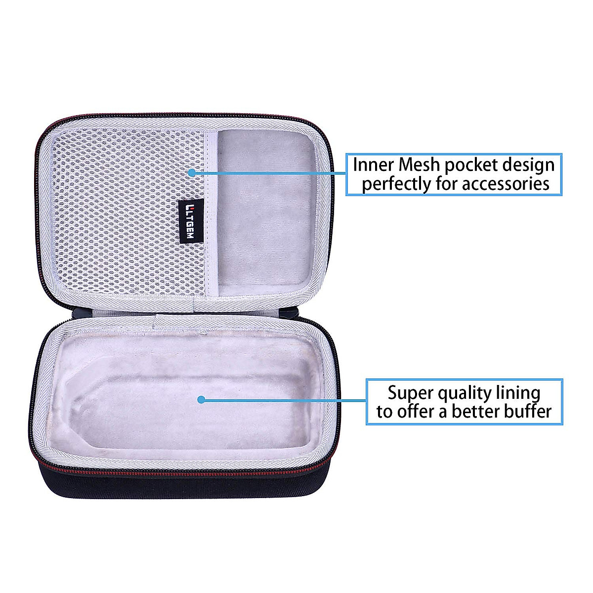 LTGEM EVA Hard Case for Zoom H4n Pro/Tascam DR-40X / Zoom H4essential 4-Track Digital Multitrack Recorder - Travel Protective Carrying Storage Bag