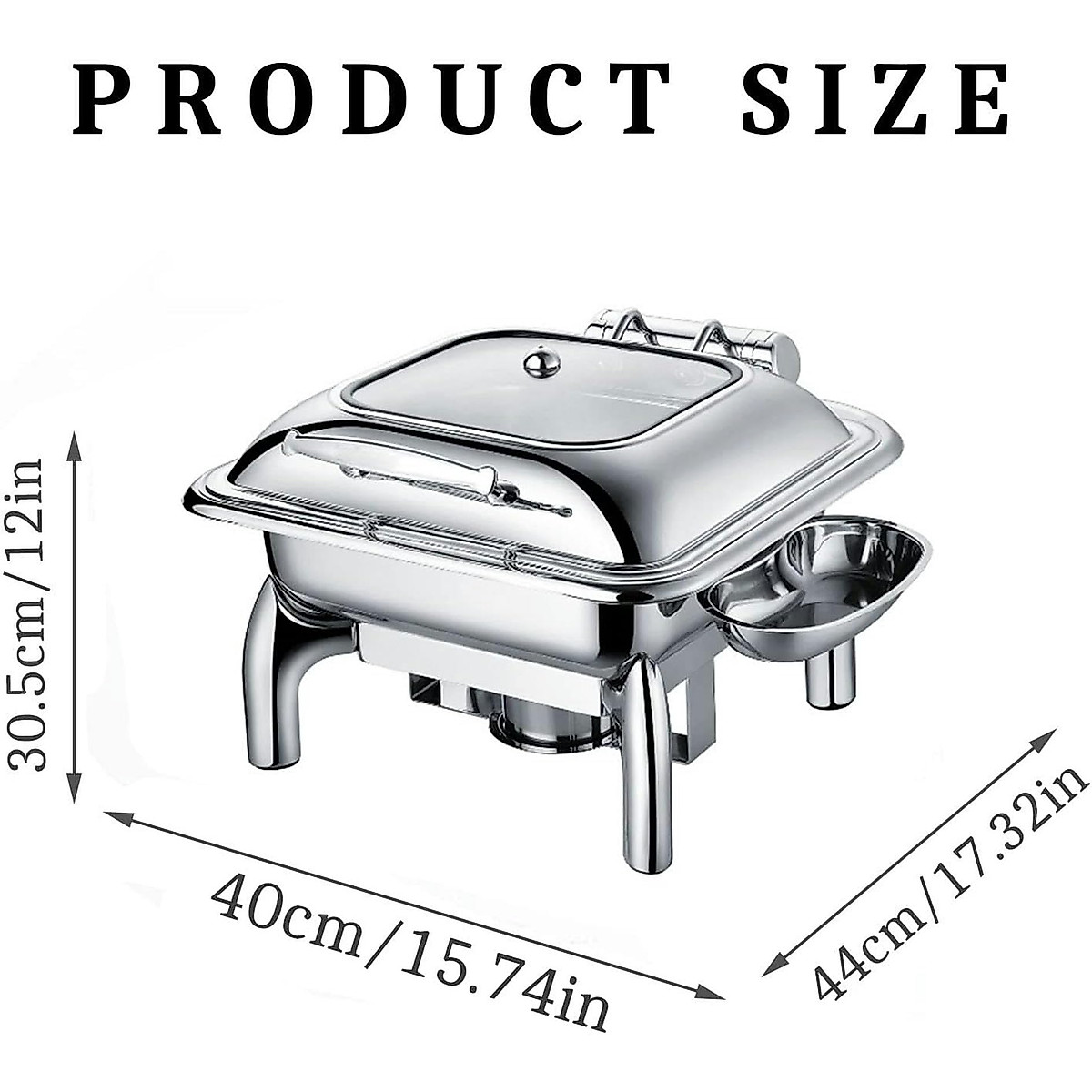 FLTRGO 6 L Chafing Dish Set, Stainless Steel Buffet Server Warming Tray with Water Pan & Fuel Holders, for Restaurant Catering Parties Weddings Picnics Food Warmer