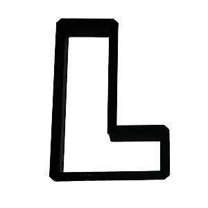 L Capital Block Letter Cookie Cutter with Easy to Push Design (4 inch)