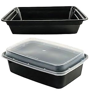Generic 24 0z Meal Prep Containers with Lids - (10 Pack ) - 1 BPA Free, Microwave, Dishwasher, and Freezer Safe - Durable Bento Boxes - Reusable and Stackable (24 oz), Black