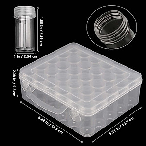 MUKLEI 2 Pack 30 Grids Diamond Painting Storage Containers, Beads Organizer with Label Stickers and Funnel, Diamond Painting Accessories Box for Crafts, Seeds, DIY single slots 1.9 × 1 inch