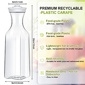 8 Pcs 50 oz Water Carafe with Flip Top Lid Square Juice Container Plastic Pitcher Clear Drink Pitcher Carafes for Mimosa Bar Cold Brew Water Iced Tea Juice Beverage Milk Fridge Restaurants Parties