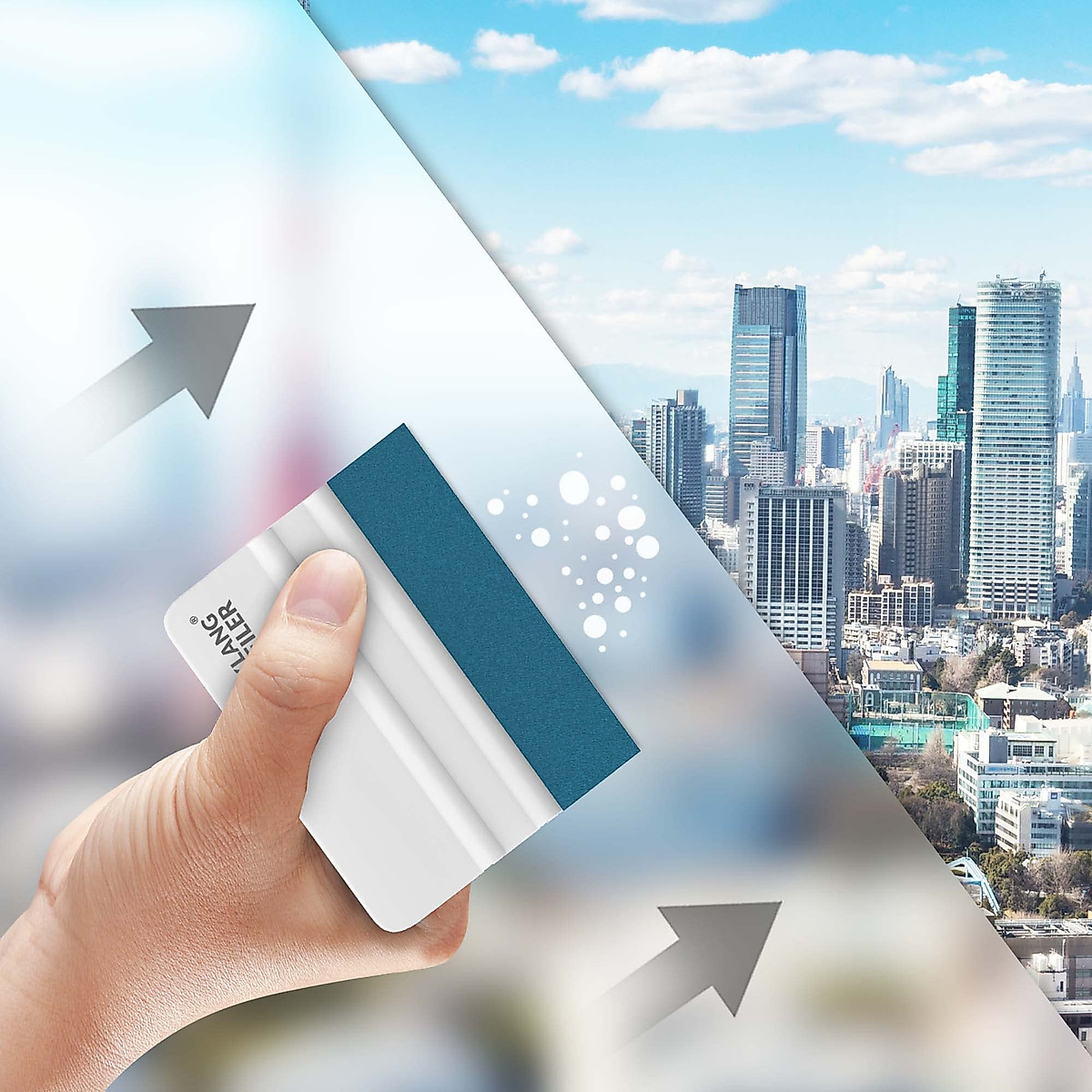 Klangfeiler® Smoothing Tool Kit - For Applying Peel, Wallpapers, Vinyls & Tints - Car Window Film Tinting Tool - Vinyl Wrap Kit - 2 Squeeges, Knife & 5 Blades