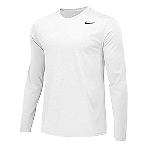 Nike Boys Legend Long Sleeve Athletic T-Shirt (White, Youth Large)
