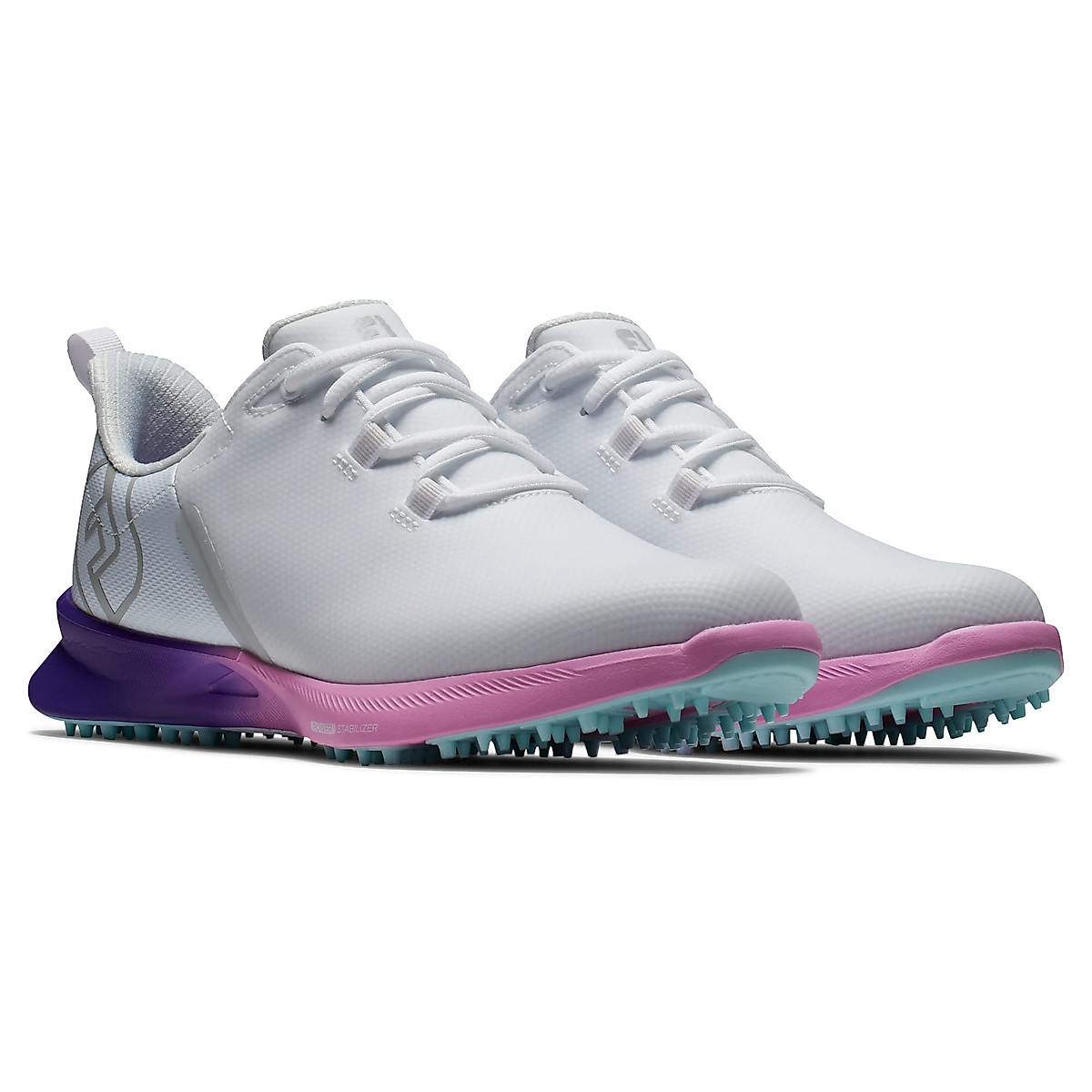FootJoy Women's FJ Fuel Sport Previous Season Style Golf Shoe, White/Pink/Purple, 7.5