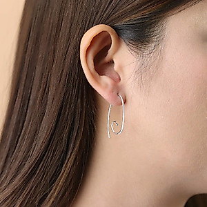 Boma Jewelry Sterling Silver Oval Spiral Pull Through Hoop Earrings