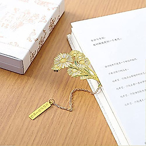 Bookmark 1PC Floral Brass Bookmark Chinese Style Tassel Pendant Book Clips Retro Pagination Mark Reading Tool School Office Supplies(Lilies)