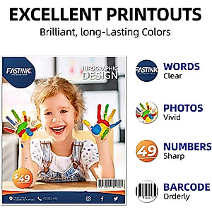 FASTINK for HP 63 XL 63XL Remanufactured Ink Cartridge for OfficeJet 5258 5255 4650 3830 4655 4652 3634 Envy 4520 Deskjet 1112 3636 Printer (1 Print Head, 3 Color Inkwell)