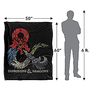Dungeons and Dragons Dragons in Dragons Silky Touch Super Soft Throw Blanket 50" x 60"