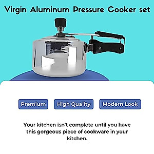 Sejal's Designs Professional Pressure Cooker, Aluminum Pressure Cooker, Small Pressure Cooker, Indian Heavy-Duty Faster Cooking Pressure Cooker Inner Lid Cooker, Pan Cooker, 3 Liter Square