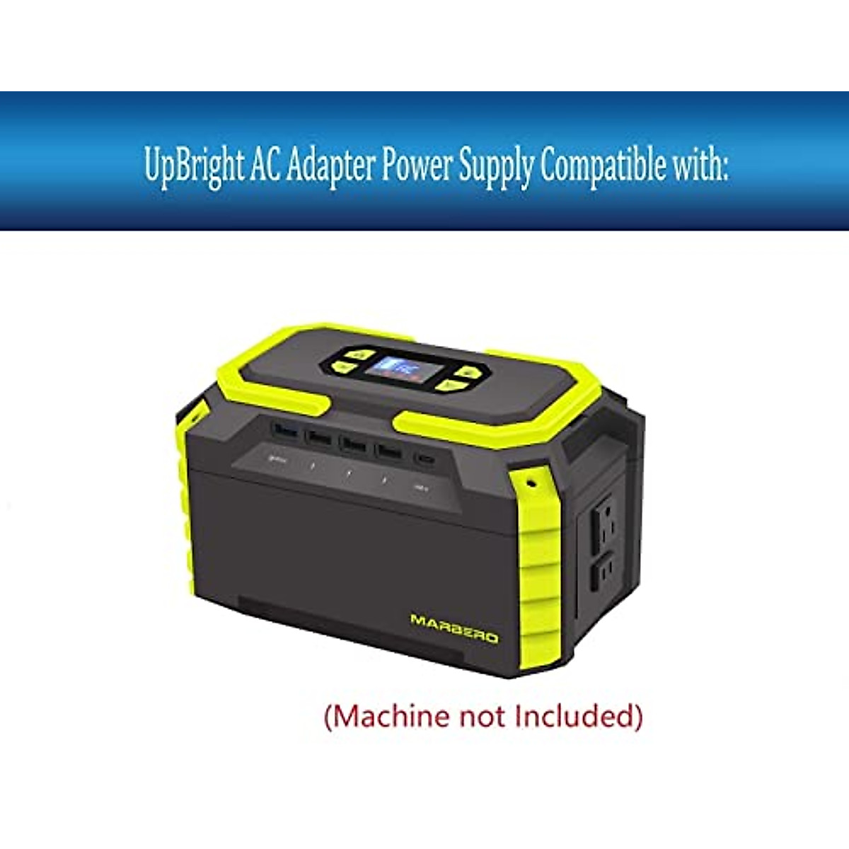 UpBright 15V AC/DC Adapter Compatible with Marbero M440 200W Portable Power Station 222Wh Solar Generator 11.1V 60000mAh Backup Lithium Battery 13V-25V 2.6A Max 15VDC 3A Power Supply Cord Charger PSU