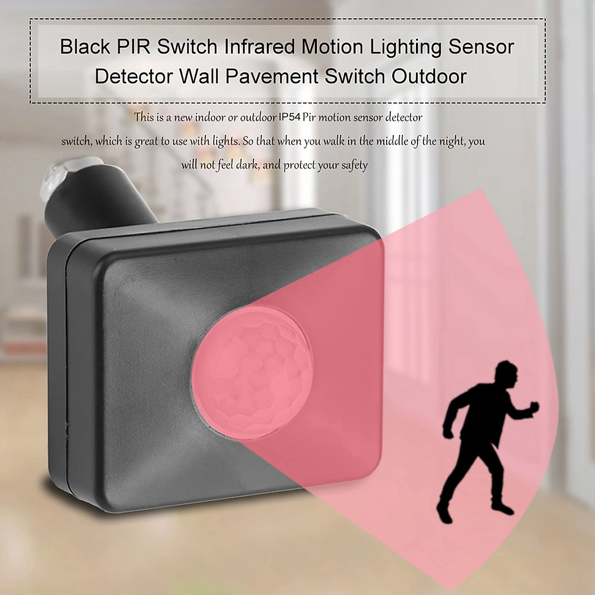 Motion Sensor, Infrared Motion Detector PIR Sensors IP54 Waterproof Wall Pavement Switch for Ceiling Mount.