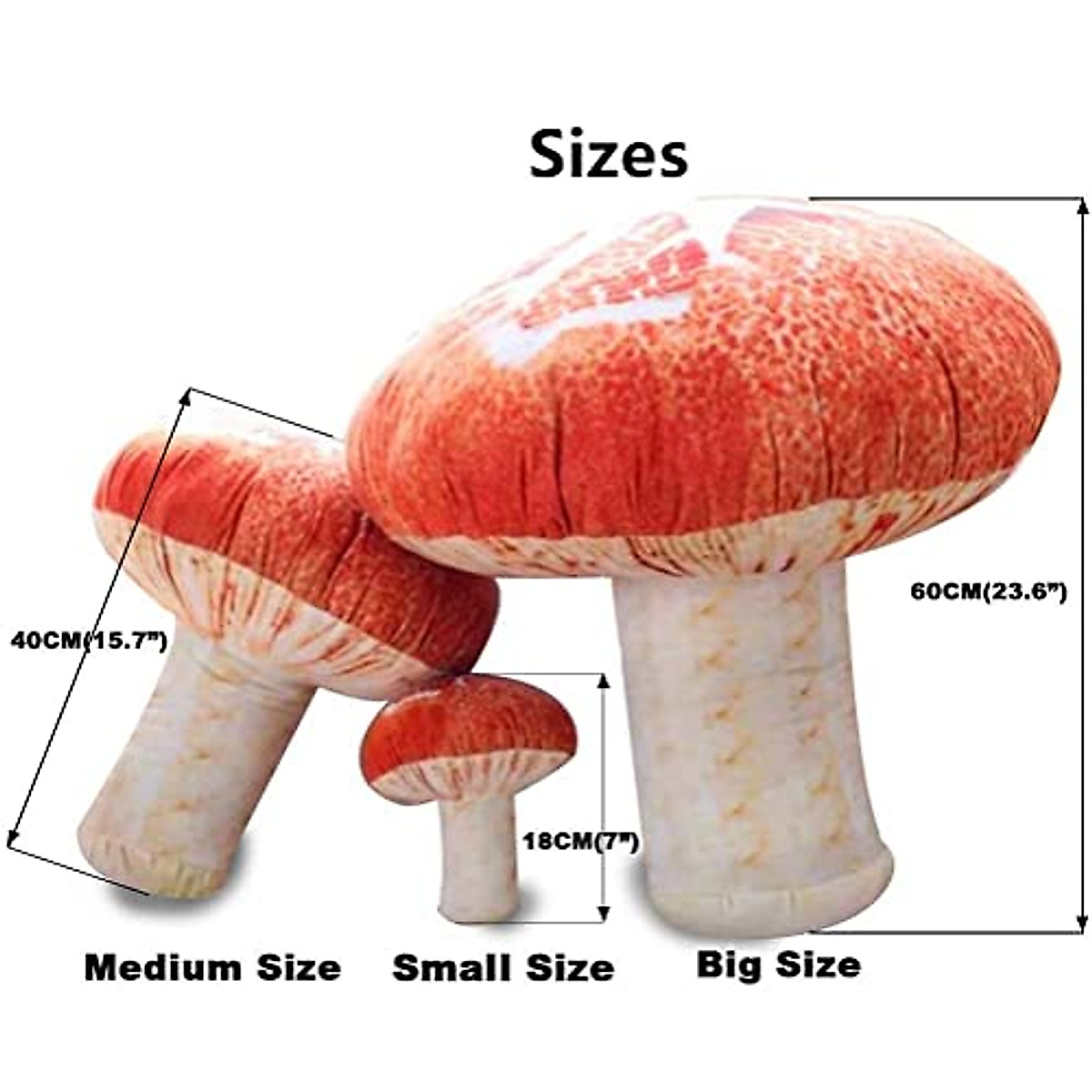Ichesun 3D Creative Vivid Mushroom Pillow Gift Plush Throw Pillow (7"(Small Size/18cm))
