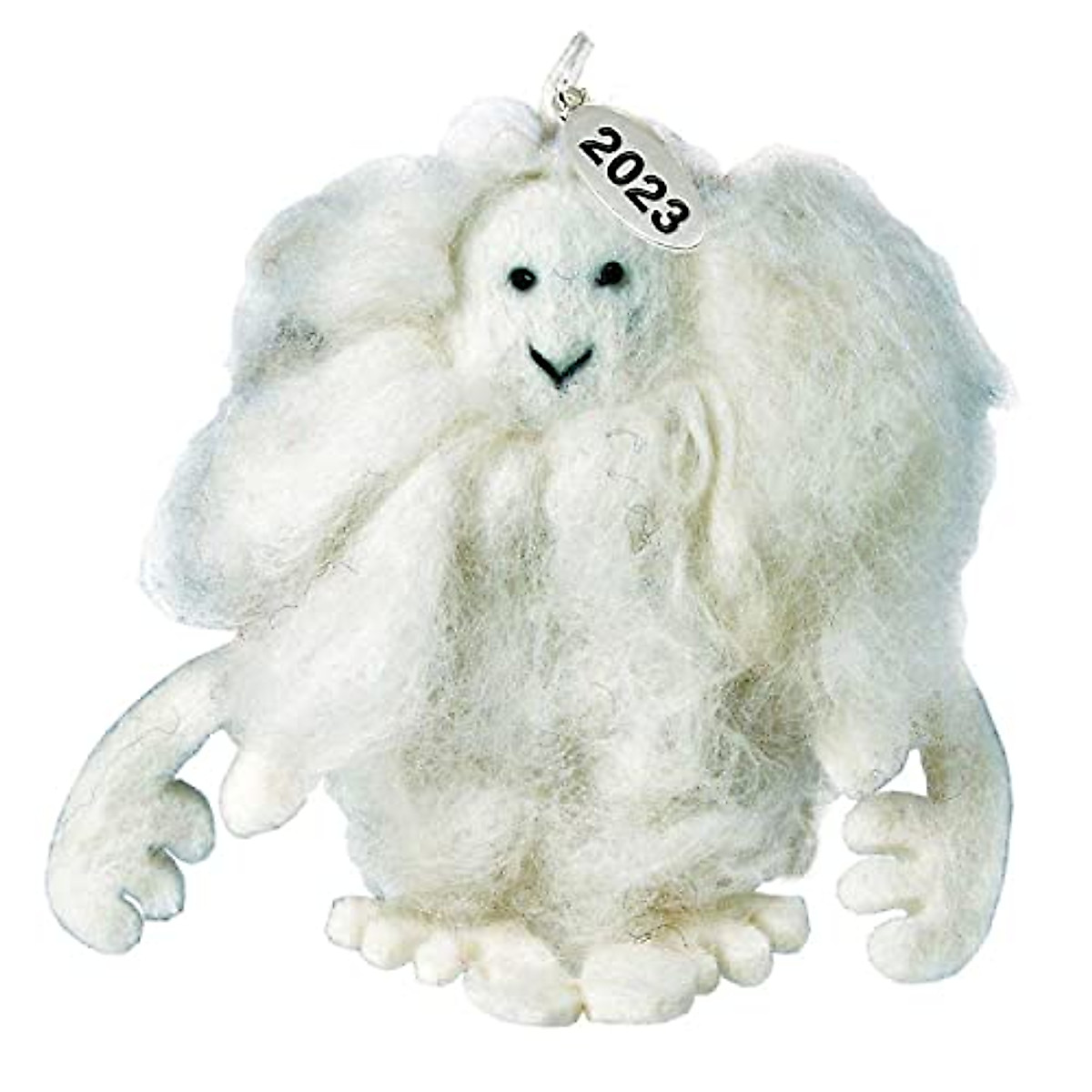 Yeti Christmas Ornament, Sasquatch, Big Foot - Felt Ornaments 2023 - Fair Trade, Hand Felted Made in Nepal - Comes in an Organza Bag so It's Ready for Giving