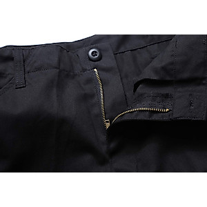 BACKBONE Boys Girls Kids Combat Army Ranger Camping Outdoor camo Cargo Pants Trousers (Size L = Waist 28", Black)