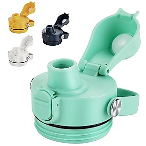 EIPOSAU Spout Lid for YETI Rambler Bottle, BPA Free, Ideal Chug Cap for YETI, Fits 18 26 36 64 oz Bottles, Replacement Lids with Push Button & Lock, Seafoam