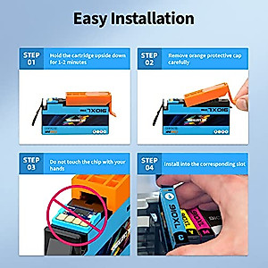 Compatible HP 910XL Ink Cartridges Combo Pack Replacement for HP 910 910XL, Work for HP OfficeJet Pro 8025 8025e 8028 8028e 8035 8035e Printers, 4-Pack of HP Ink 910XL Black and Color Combo Pack