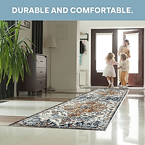 MICRODRY - Runner Rug! Low-Profile Design for a Sleek, Bulk-Free Look. Machine Washable, Stain-Resistant, Skid-Resistant Backing, Ideal for Bedroom Hallway, Kitchen, or Entryway, 2x7, Tara (Grey)