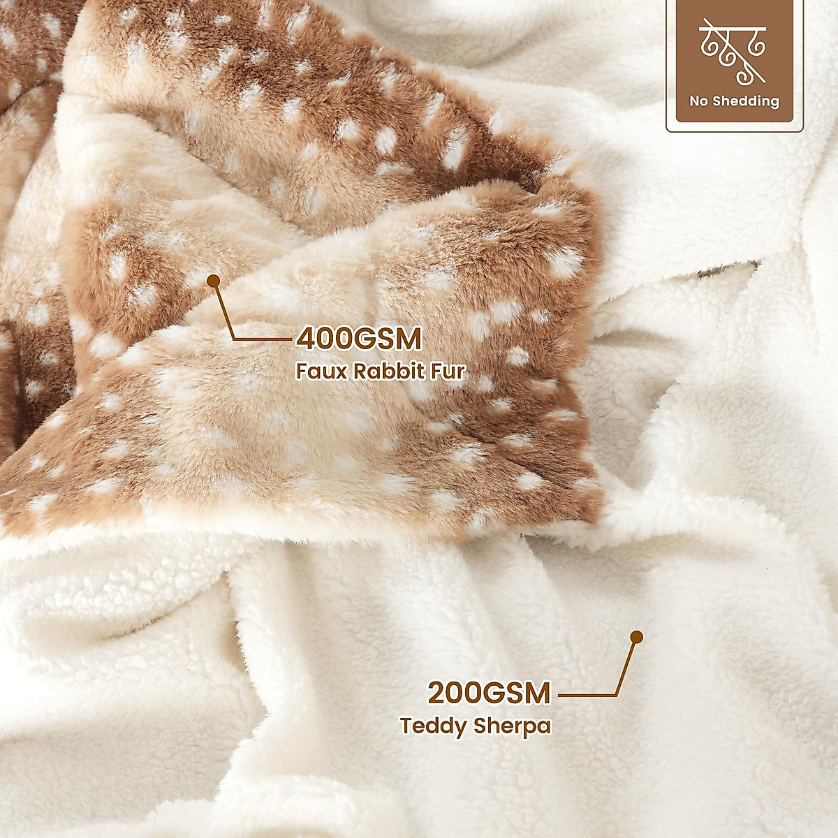 Cozy Bliss Luxury Faux Fur Throw Blanket Animal Striped Print, Non Shedding Double Sided Sherpa Blankets Super Soft Fluffy Thick Warm Throws Home Decor for Couch Bed Sofa Women (Brown, 60x80 Inches)