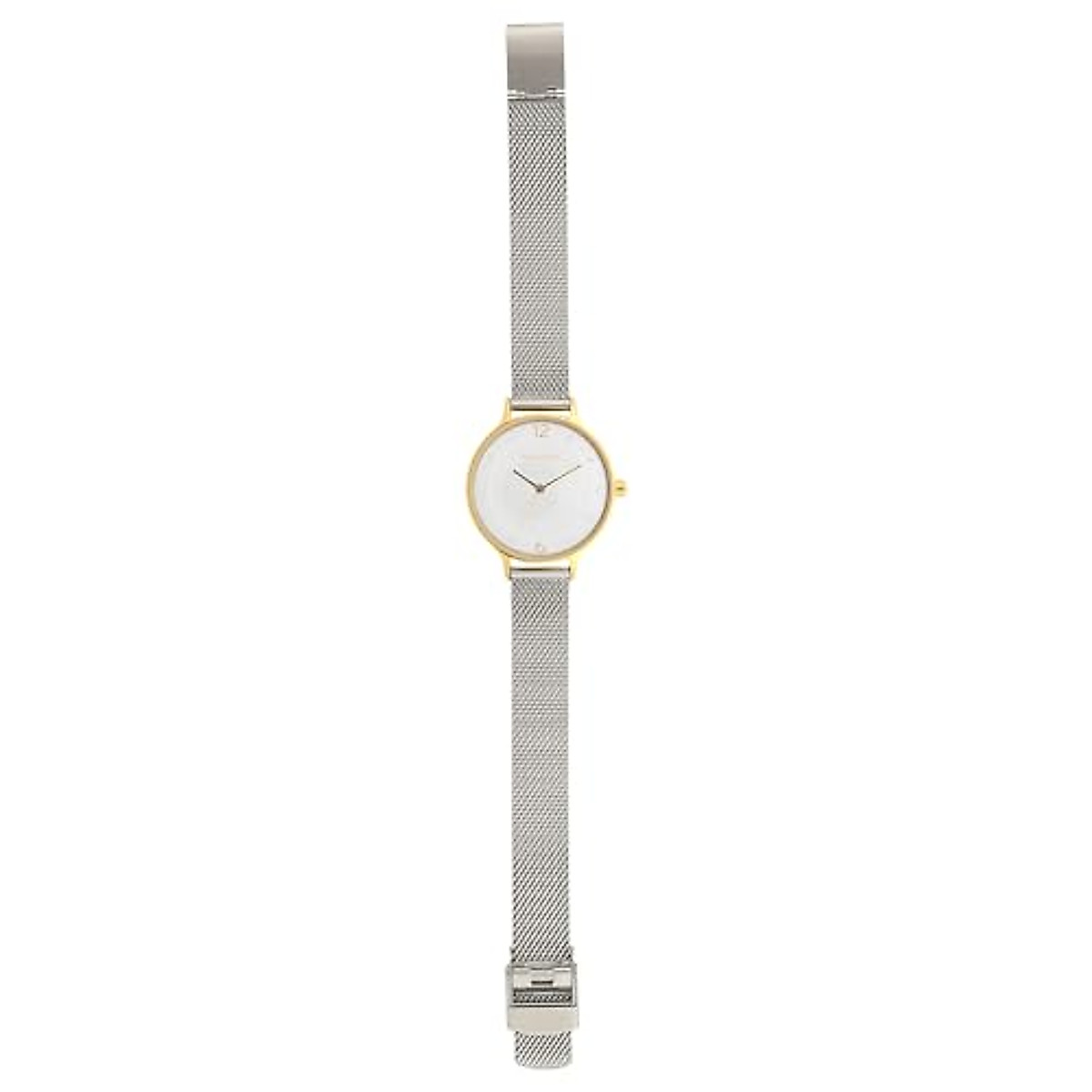 Skagen Women's Anita Lille Three-Hand Silver and Gold Two-Tone Stainless Steel Mesh Band Watch (Model: SKW2340)
