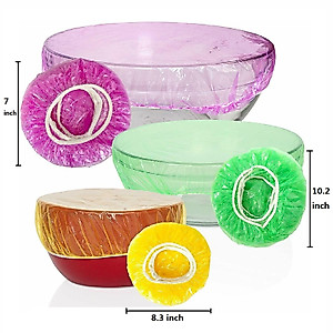 120 Pieces Elastic Food Storage Covers, Plastic Stretchable Adjustable Food Covers Reusable Colorful Bowl Covers for Family Outdoor Picnic Fruit Dishes Plates 3 Size
