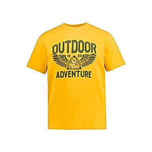 JP 1880 Menswear Big & Tall Plus Size L-8XL Outdoor Print Tee Golden Yellow XXXX-Large 808934459