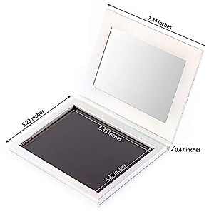 Allwon Magnetic Palette Mermaid Empty Makeup Palette with Mirror and 30Pcs Adhesive Empty Palette Metal Stickers for Eyeshadow Lipstick Blush Powder (Silver)