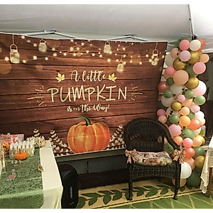 Avezano Little Pumpkin Baby Shower Backdrop Orange Pumpkin Patch Baby Shower Background Autumn Fall Rustic Boy Girl Sprinkle Baby Shower Backdrops Decorations 7x5ft