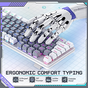104-Key RGB Backlit Mechanical Gaming Keyboard - 2.4G/USB-C/Bluetooth, Programmable, PBT Keycaps, Rechargeable