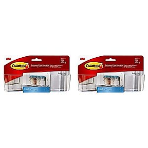 Command Medium Caddy, Clear, with 4 Clear Indoor Strips, Organize Damage-Free (Pack of 2)