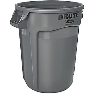 Rubbermaid Commercial 263200GY Round Brute Container Plastic 32 gal Gray (1)