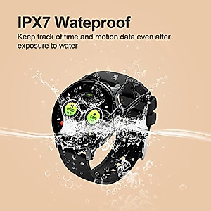 TOYCOD Smart Watch with Text & Call(Answer/Make), Bluetooth Fitness Tracker with 1.28” Round Touch Screen, IP68 Waterproof Heart Rate Blood Pressure Sleep Monitor, Activity Tracker, for Android iOS