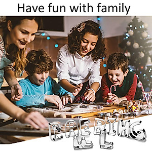 3 Inch Biscuit Cutter for Baking, 26 PCS Halloween Christmas Alphabet Cookie Cutters Set, Stainless Steel Metal Letter Cookie Cutters, Baking Tool for Birthday Cake, Holiday, Party, Gift