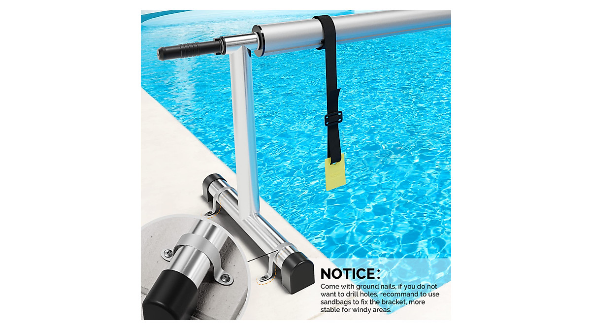 VINGLI 14ft Aluminum Pool Cover Reel – Durable & Easy Use