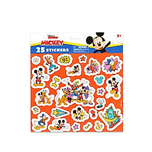 Mickey Mouse Twin Bedding Set for Toddlers - Bundle Includes Mickey Mouse Sheets with Flat Sheet, Fitted Sheet, and Pillowcase for Twin Bed Plus Stickers, More | Mickey Mouse Bedroom Decor