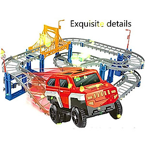 Race Tracks Toys for Kids Boys Girls Electric Car Create a Variety of Tracks 3 4 5 6 Year Old Boys Girls Best Gift (Colorful)