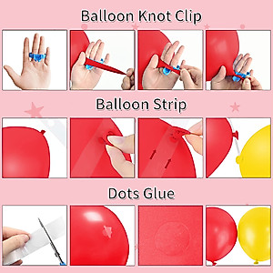 HYOWCHI Cartoon Hedgehog Birthday Party Supplies - 128 Pcs Blue Theme Hedgehog Balloon Arch Kit, Red Blue Yellow Latex Balloon Garland Arch For Cartoon Hedgehog Birthday Baby Shower Decorations