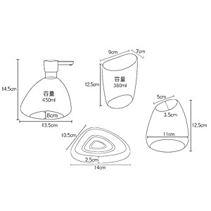 WYKDD European-Style Bathroom Five-Piece Set Ceramic Toothbrush Cup Wash Set Bathroom Supplies Set