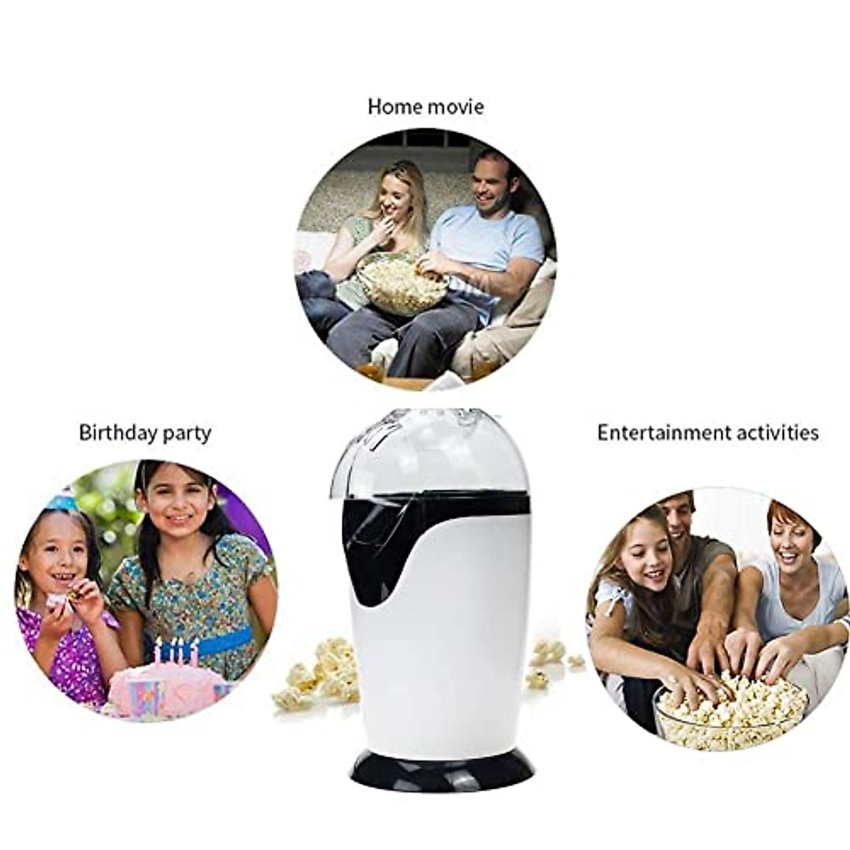 popcorn maker Air Popcorn Popper Popcorn Maker Electric Popcorn Machine for Home Use No Oil Needed with Measuring Cup and Removable Lid