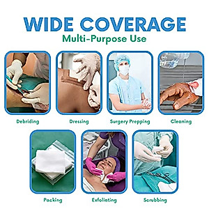 HEALQU Gauze Pads, 2"x2" Pack of 200, 8 Ply - Non-Sterile Woven Surgical Sponges for Wound Dressing, Debridement, Cleaning, Prepping - Medical Gauze Sponges,