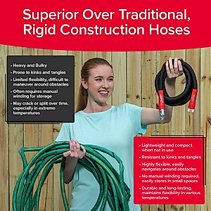 Pocket Hose Silver Bullet 2.0 Expandable Garden Hose 25-FT with Turbo Shot Nozzle, AS-SEEN-ON-TV, Lead-Free, Solid Aluminum Connectors, Easy On/Off Valve, Kink-Free, Leak-Proof