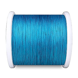 mpeter Armor Braided Fishing Line, Abrasion Resistant Braided Lines, High Sensitivity and Zero Stretch, 4 Strands to 8 Strands with Smaller Diameter (Blue, 128-Yard/10LB)