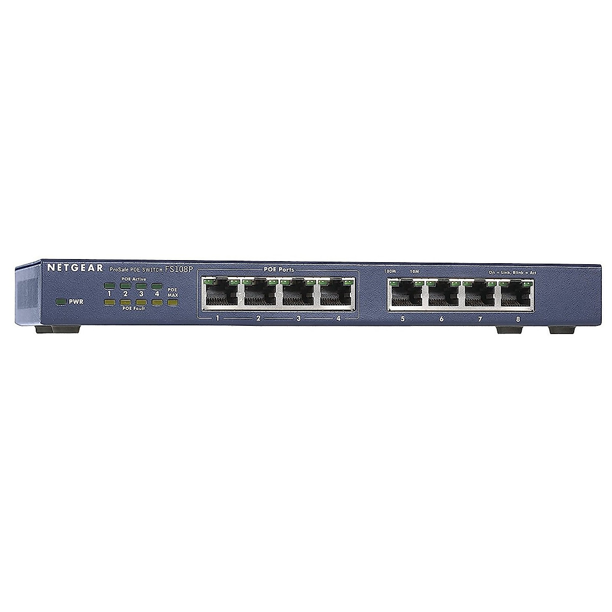 Netgear ProSafe FS108PNA 8-Port 10/100 Fast Ethernet Switch with 4 Power Over Ethernet Ports (PoE)