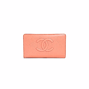 CHANEL Women's Pre-Loved Pink Caviar Long Wallet, Pink, One Size